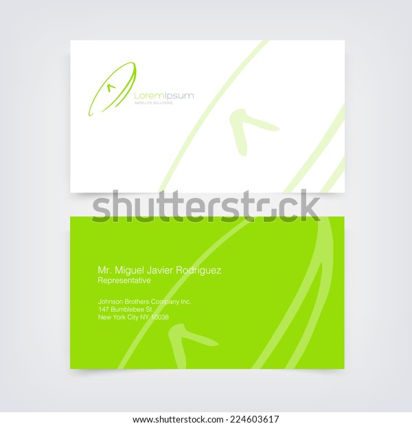 Vector Green Business Card Design Template Stock Vector (Royalty Free ...