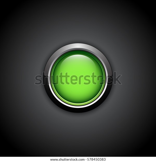 Vector Green Button On Dark Background Stock Vector (Royalty Free ...