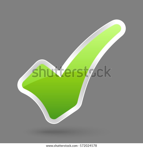 Vector Green Check Positive Symbol Glossy Stock Vector (Royalty Free ...