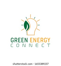 Vector Green Energy Light Logo Design Stock Vector (Royalty Free ...