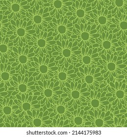 Vector Green Flower Texture Seamless Pattern Stock Vector (Royalty Free ...
