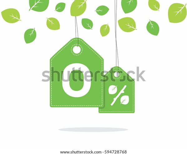 Vector Green Hanging Price Tag Labels Stock Vector (Royalty Free ...