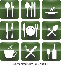 Vector Black Icons Dining Room Set Stock Vector (Royalty Free ...