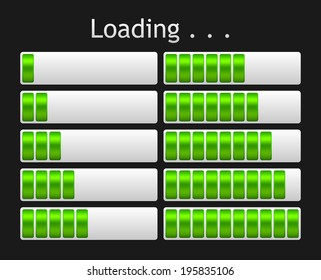 Vector Green Loading Bar Indicate Procedure Stock Vector (Royalty Free ...