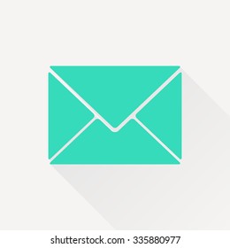 Vector Green Mail Icon On White Stock Vector (Royalty Free) 335880977 ...