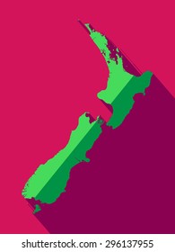 Vector Green Map New Zealand Stock Vector (Royalty Free) 296137955 ...