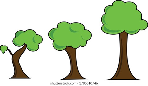 Vector Green Natural Cartoon Trees Stock Vector (Royalty Free ...