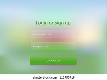 Vector Green Nature Login Page Stock Vector (Royalty Free) 112953919 ...