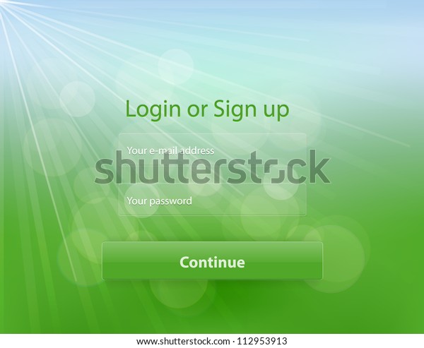 Vector Green Nature Login Page Stock Vector (Royalty Free) 112953913 ...