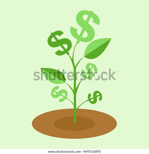 Vector Green Plant Dollar Sign Leaf Stock Vector (Royalty Free ...