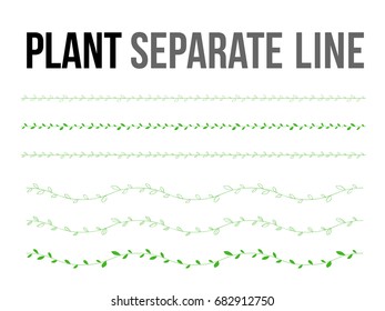 Vector Green Plant Separate Line Design Stock Vector (Royalty Free ...