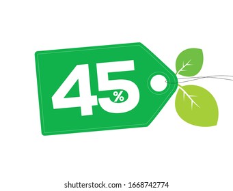 Vector Green Price Tag Label 45 Stock Vector (Royalty Free) 1668742774 ...