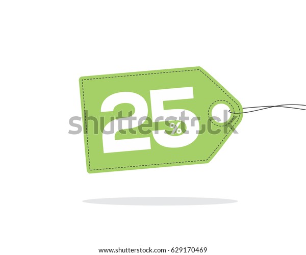 Vector Green Price Tag Label 25 Stock Vector (Royalty Free) 629170469 ...