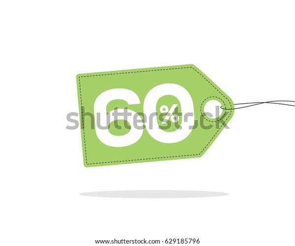 Vector Green Price Tag Label 60 Stock Vector (Royalty Free) 629185796 ...
