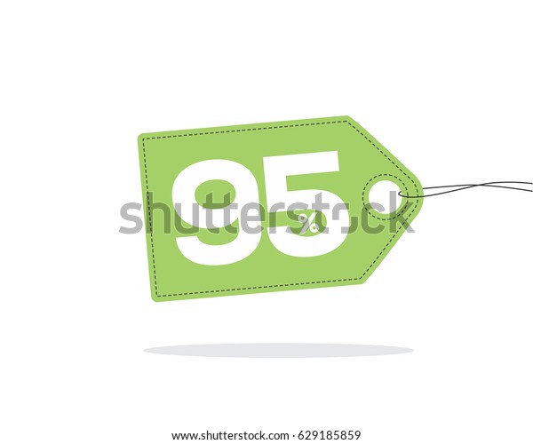 Vector Green Price Tag Label 95 Stock Vector (Royalty Free) 629185859 ...