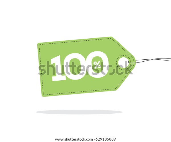 Vector Green Price Tag Label 100 Stock Vector (Royalty Free) 629185889 ...