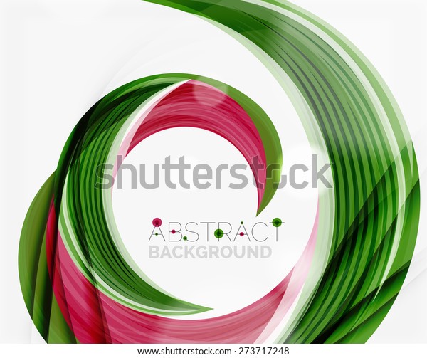 Vector Green Swirl Line Abstract Background Stock Vector (Royalty Free ...
