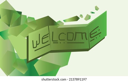 Vector Green Welcome Abstract Background Illustration Stock Vector ...