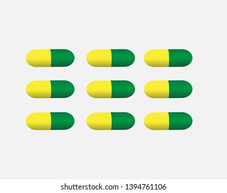 Vector Green Yellow Capsules Stock Vector (Royalty Free) 1394761106 ...