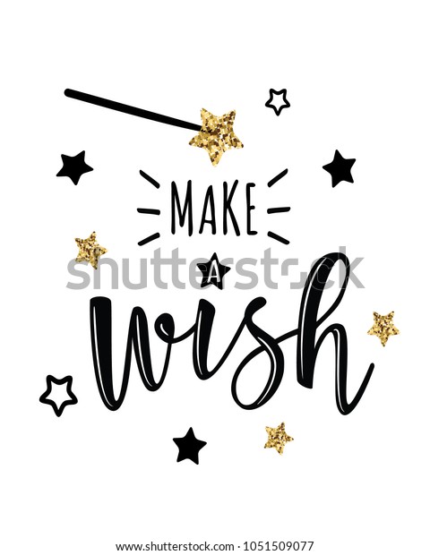 Vector Greeting Card Make Wish Inscription Stock Vector (Royalty Free ...