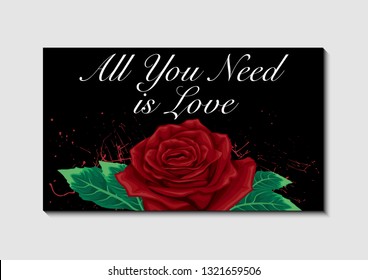 Vector Greetings Card Rose Template Design Stock Vector (Royalty Free ...