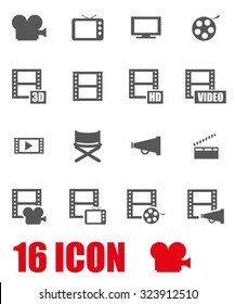 Vector Grey Movie Icon Set Stock Vector (Royalty Free) 323912510 ...