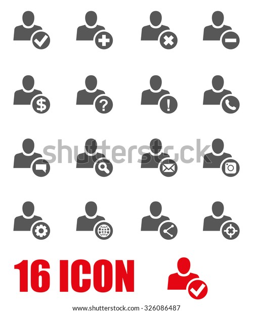 Vector Grey People Icon Set Stock Vector (Royalty Free) 326086487 ...