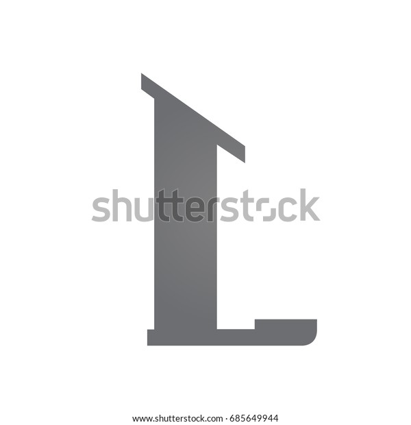 Vector Grey Single Letter L Real Stock Vector (Royalty Free) 685649944 ...