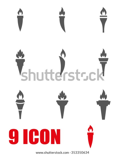 Vector Grey Torch Icon Set Stock Vector (Royalty Free) 353350634 ...