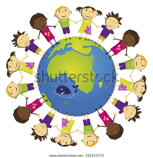 Vector Group Kids Around World : image vectorielle de stock (libre de ...