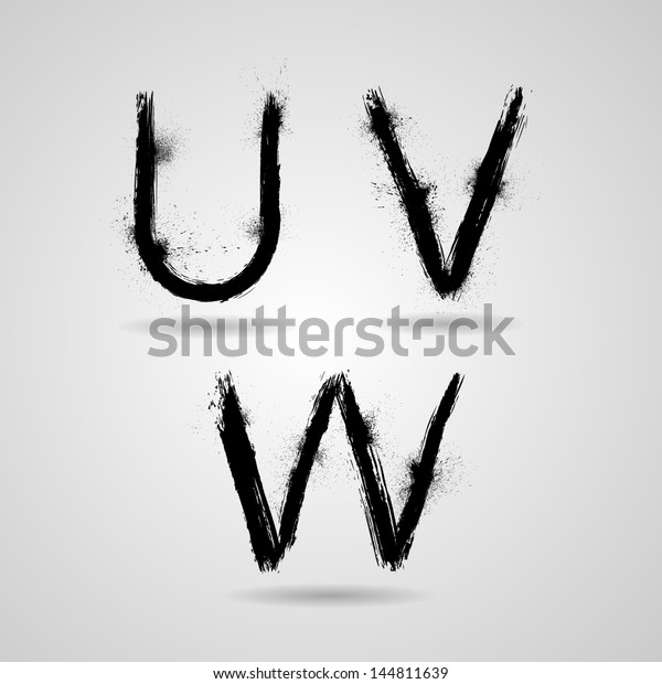 Vector Grunge Alphabet Uvw Stock Vector (Royalty Free) 144811639 ...