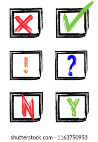 Vector Grunge Hand Drawn Check Marks Stock Vector (Royalty Free ...