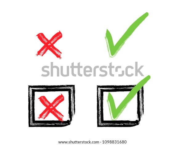 Vector Grunge Hand Drawn Check Marks Stock Vector (Royalty Free ...