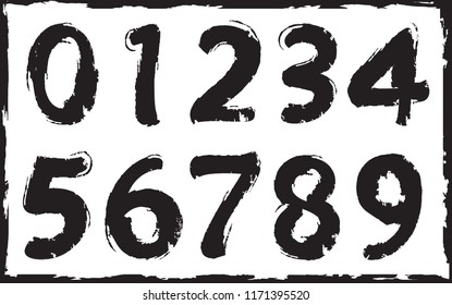 Vector Grunge Numbers Dirty Numbers Stock Vector (Royalty Free ...