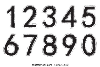 Vector Grunge Numbers Set Stock Vector (Royalty Free) 1150317590 ...