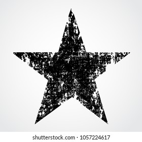 Grunge Old Red Star Texture Symbol: vector de stock (libre de regalías ...