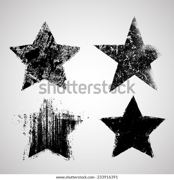 Vector Grunge Stars Collection Stock Vector (Royalty Free) 233916391 ...