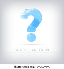 Vector Grungy Blue Watercolor Question Mark Stock Vector (Royalty Free ...