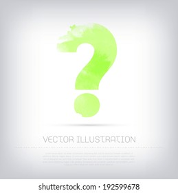 Vector Grungy Green Watercolor Question Mark Stock Vector (Royalty Free ...