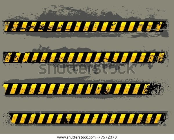 Vector Grungy Hazard Stripes Stock Vector (Royalty Free) 79572373