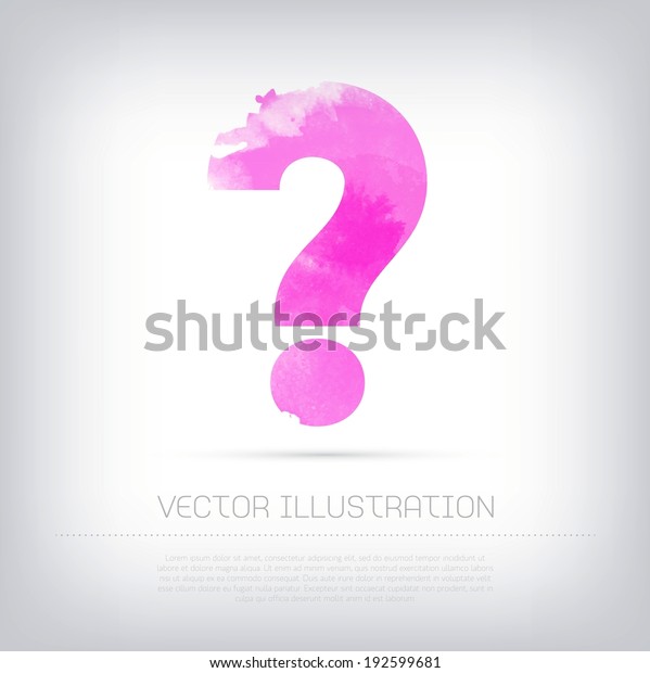 Vector Grungy Purple Watercolor Question Mark Stock Vector (Royalty ...