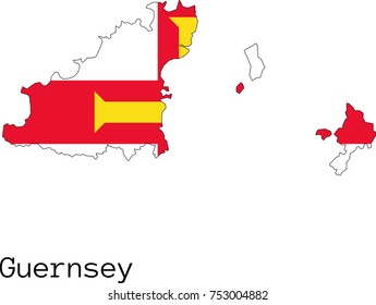Vector Guernsey Map Silhouette Painted Colors Stock Vector (Royalty ...