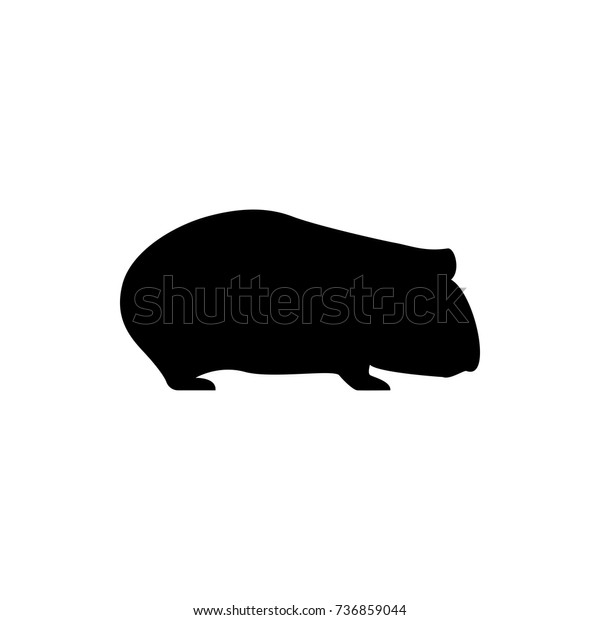 Vector Guinea Pig Silhouette View Side: vetor stock (livre de direitos ...