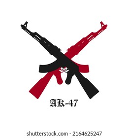 Vector Gun Ak 47 Cross Stock Vector (Royalty Free) 2164625247 ...