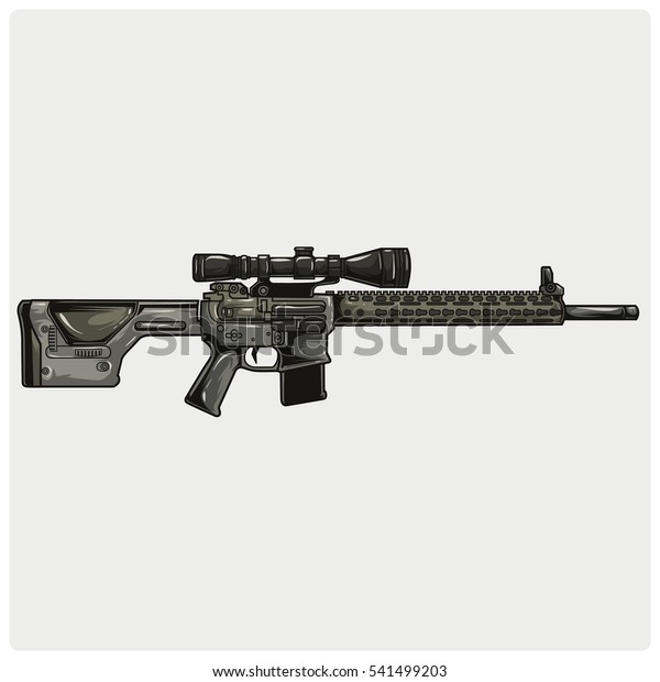 Vector Gun Rifle Silencer Stock Vector (Royalty Free) 541499203 ...