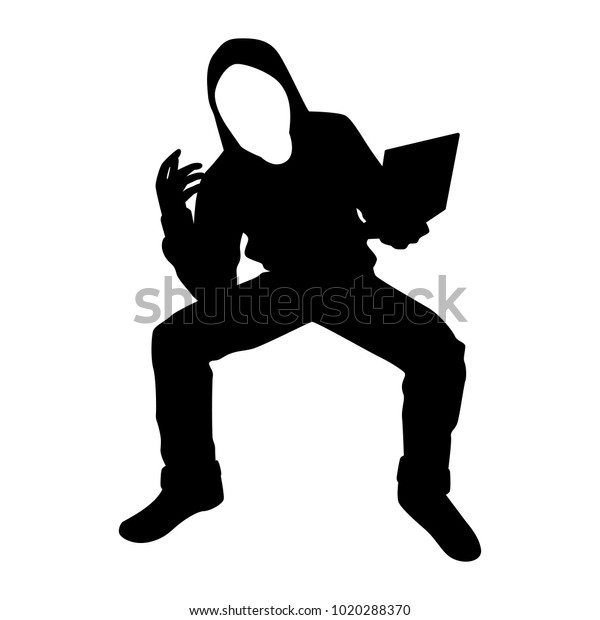 Vector Hacker Silhouette Style Isolated On Stock Vector (Royalty Free ...