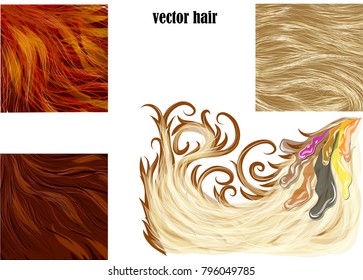Vector Hair Set Isolated On White: เวกเตอร์สต็อก (ปลอดค่าลิขสิทธิ์ ...