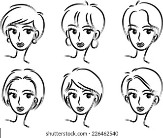 Vector Hair Style Stock Vector (Royalty Free) 226462540