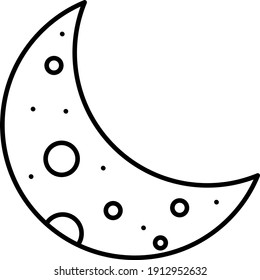 Vector Half Moon Outline Icon Design Stock Vector (Royalty Free) 1912952632
