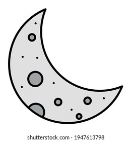 Vector Half Moon Outline Icon Design Stock Vector (Royalty Free ...